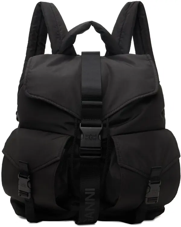 GANNI Black Tech Backpack - 099 Black | Editorialist